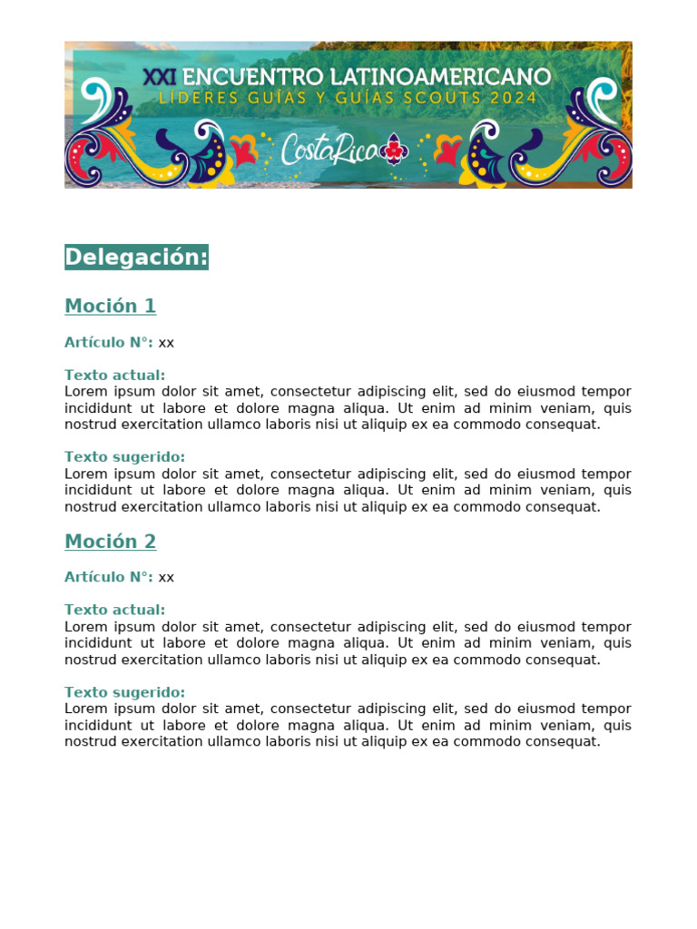 Circular 4 - Adjunto - Propuesta de Mociones | PDF