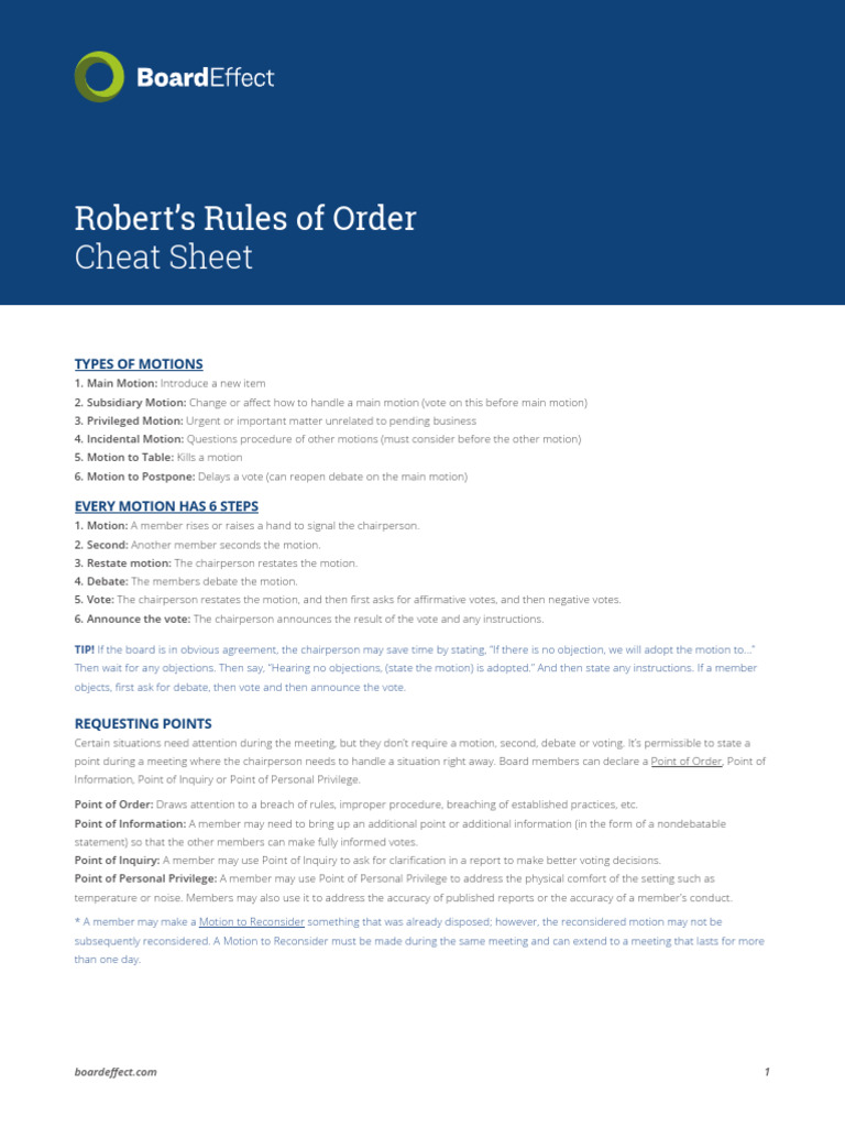 Roberts Rules of Order | PDF | Committee | Parliamentary Procedure