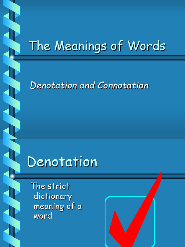 Connotation and Denotation | PDF