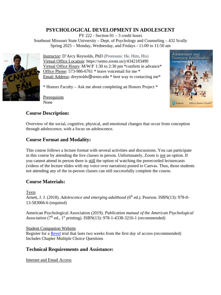 PSY222 (01) Syllabus (FINAL R0) Spring2025 | PDF | Academic Dishonesty | Quiz