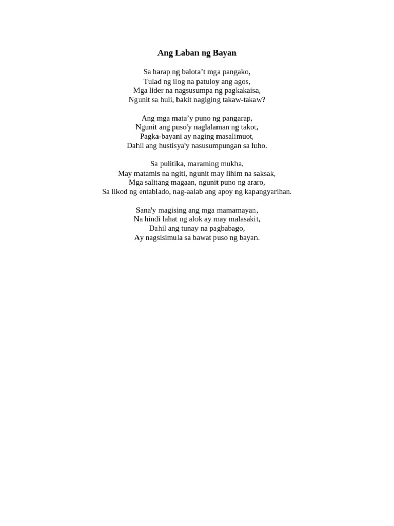 Ang Laban NG Bayan | PDF