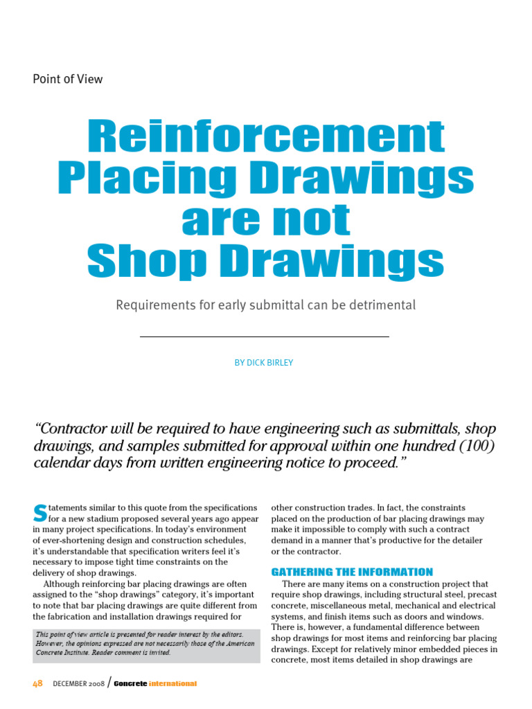 Understanding Reinforcement Drawing Timelines | PDF