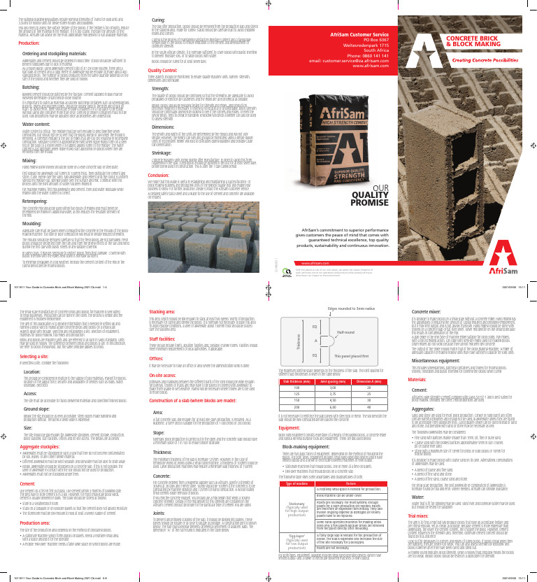 Your Guide To Concrete Brick and Block Making 2021 | PDF | Concrete | Brick