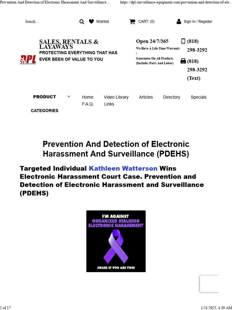 Prevention and Detection of Electronic Harassment and Surveillance ...