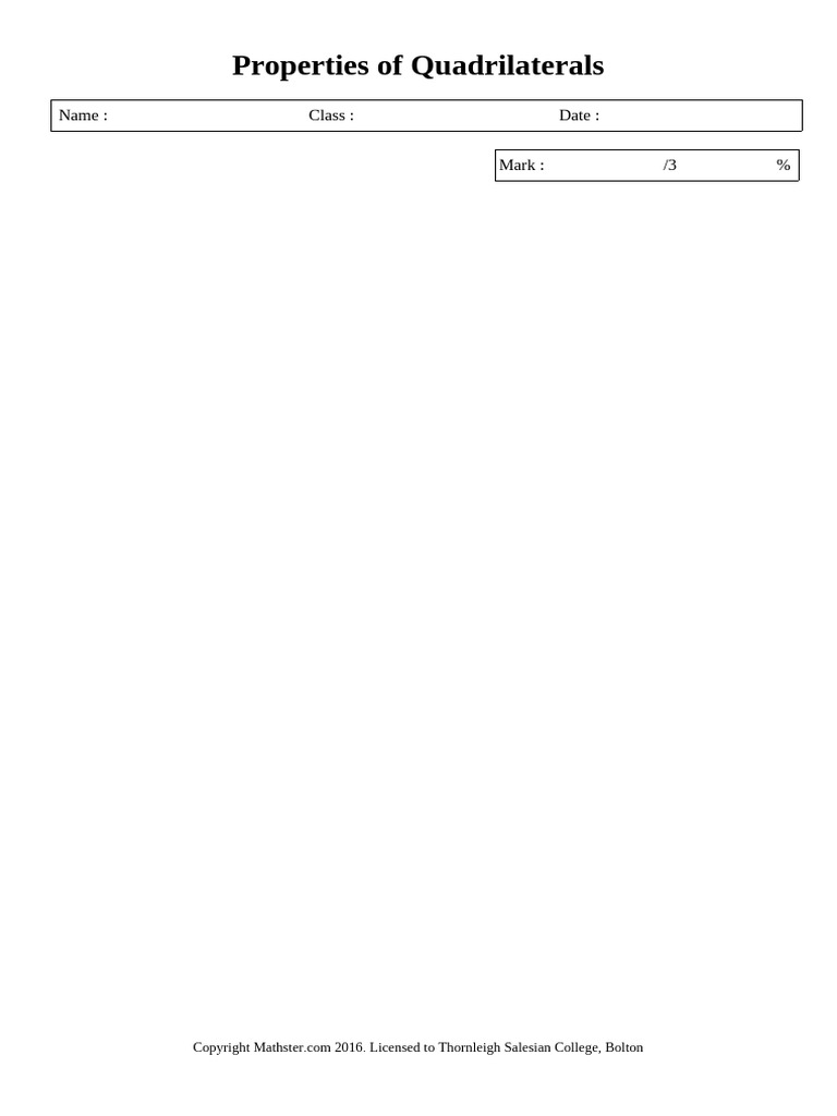 Properties of Quadrilaterals - 1 | PDF