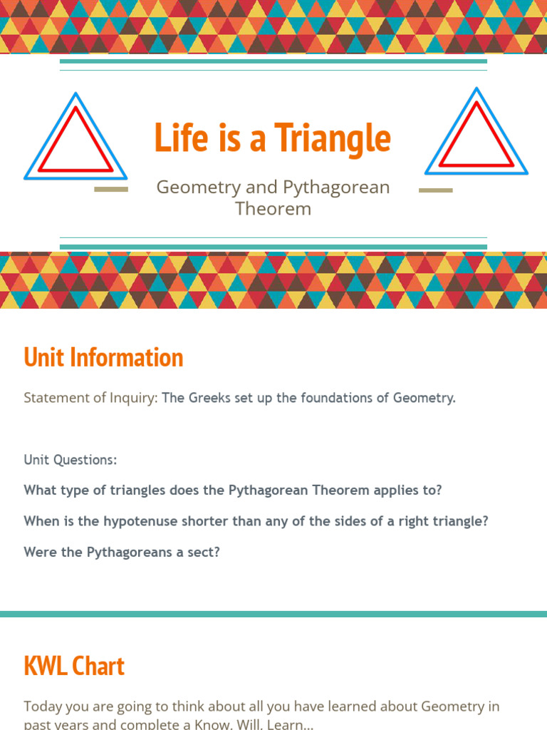 Geometry and Pythagorean Theorem Notes | PDF | Area | Length