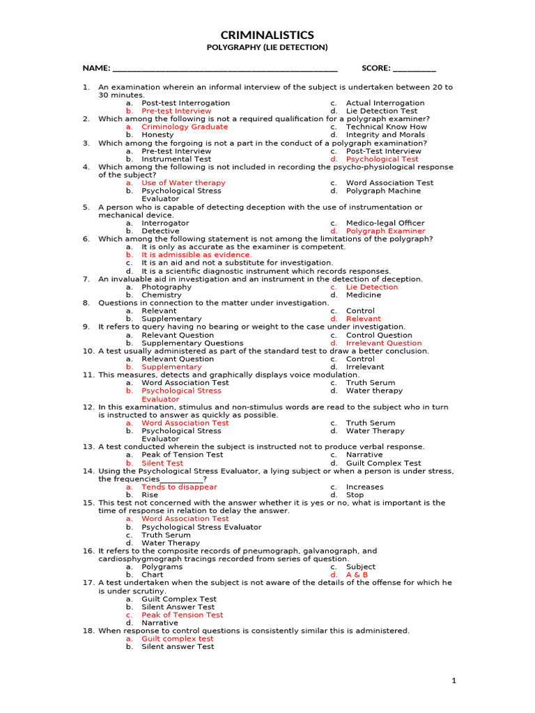FORENSIC 5 - POLYGRAPHY | PDF | Polygraph | Lie