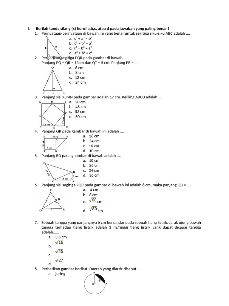 Soal PAS MTK Kelas 8 Semester 2 | PDF