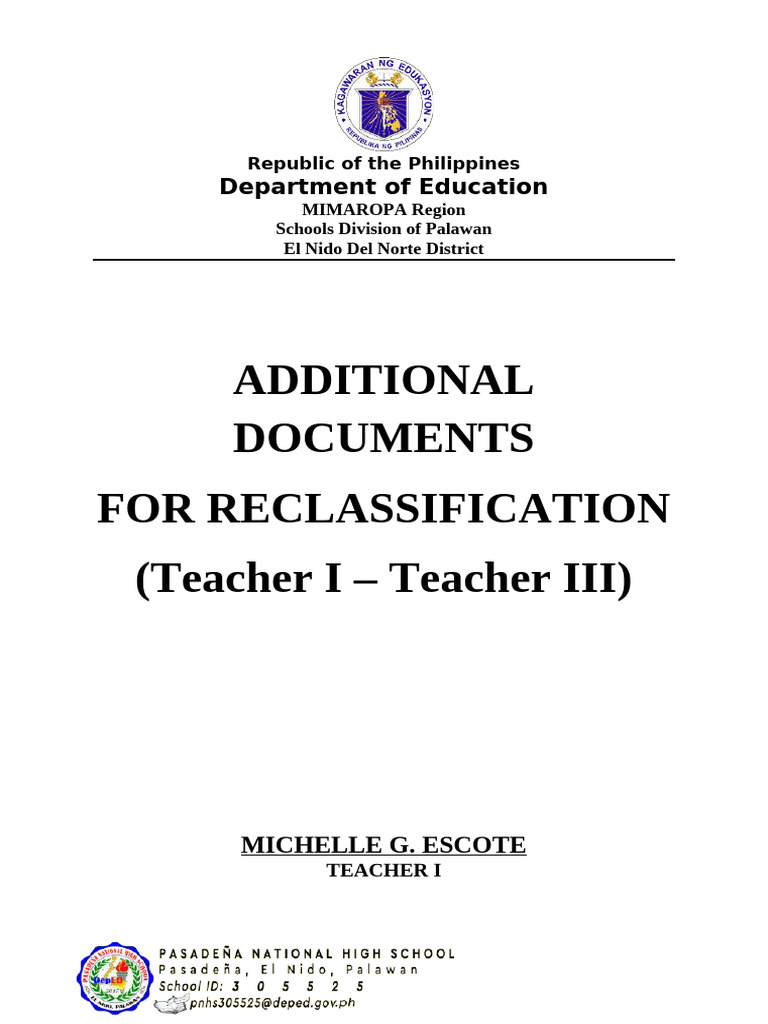 Teacher Reclassification Docs Guide | PDF
