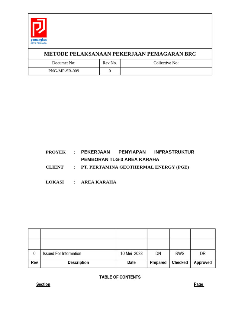 Metode Pelaksanaan Pagar BRC | PDF