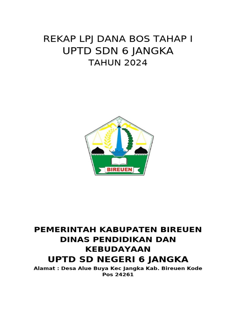 COVER REKAP LPJ DANA BOS TAHAP I | PDF