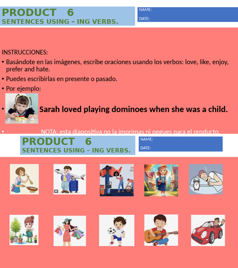 Oraciones con Verbos en -ing | PDF