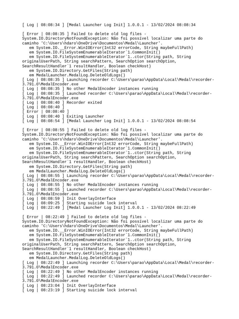 Medal Launcher Log Errors | PDF | Computer Architecture | Computing Platforms