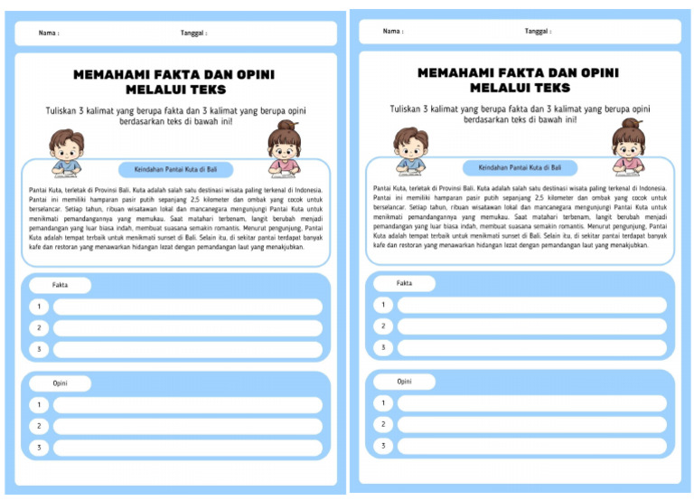 LKPD Opini & Fakta | PDF