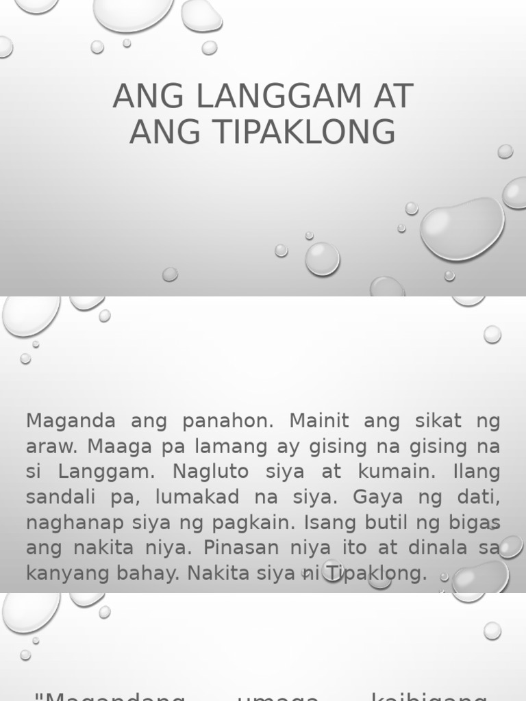 Ang Langgam at Ang Tipaklong | PDF