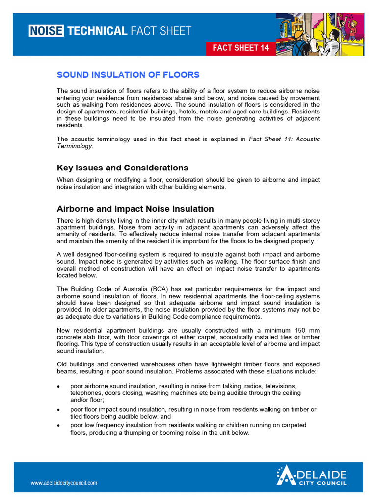 Noise Fact Sheet 14 - Sound Insulation of Floors | PDF | Thermal ...