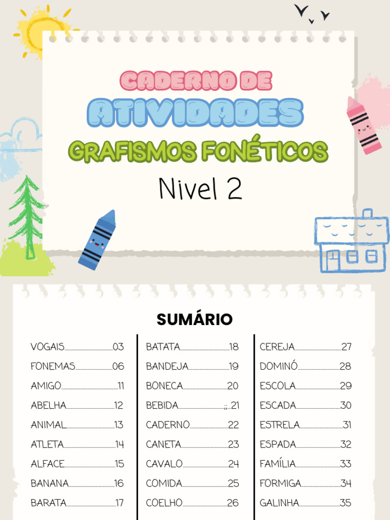 Caderno de Atividades - Grafismos Fonéticos Nivel 2 - Letra Cursiva ...