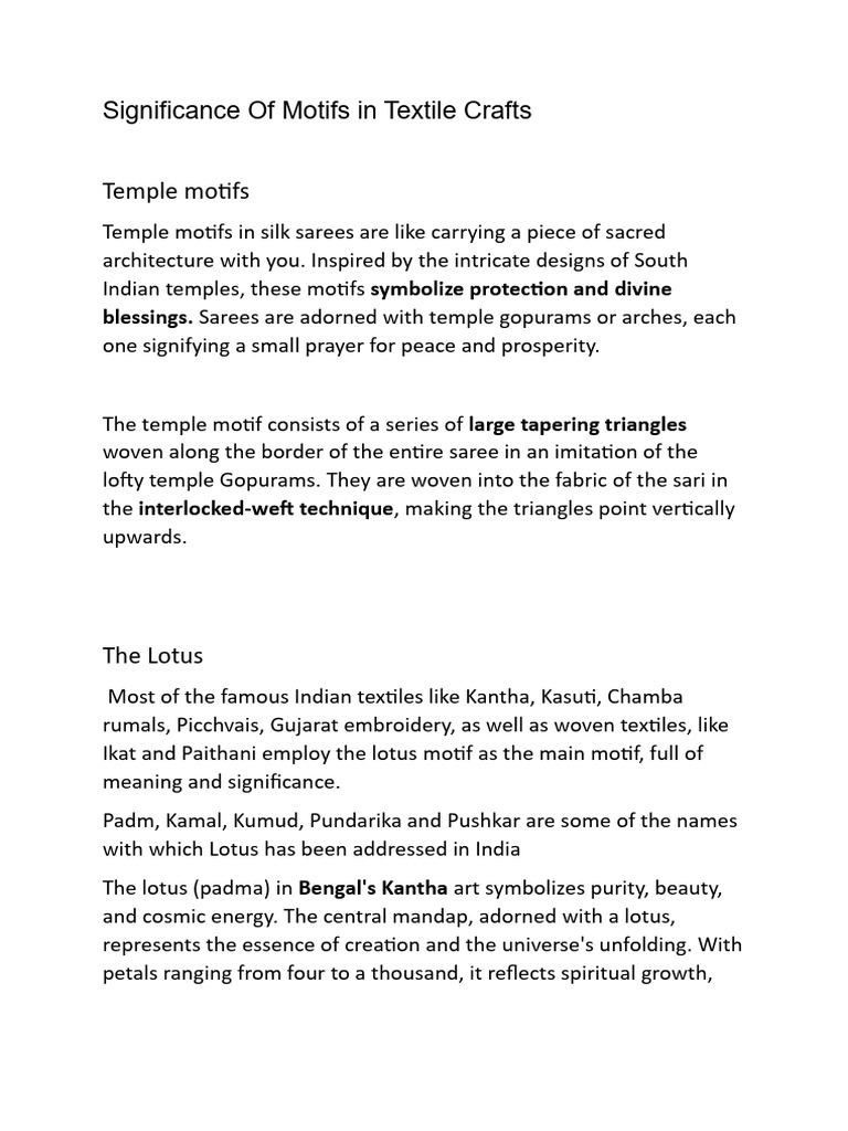 Textile Motifs: Symbolism & Significance | PDF