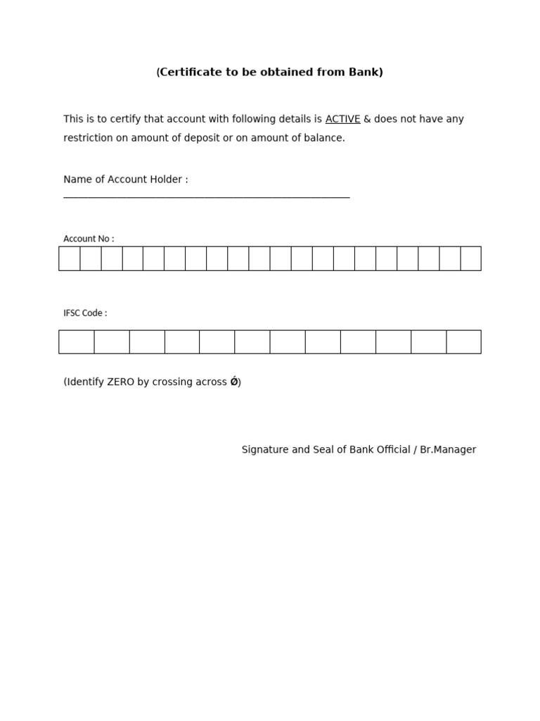 Bank Certificate | PDF