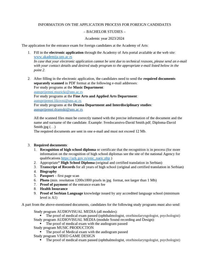 Foreign Candidates Application Guide 2023 | PDF | Diploma