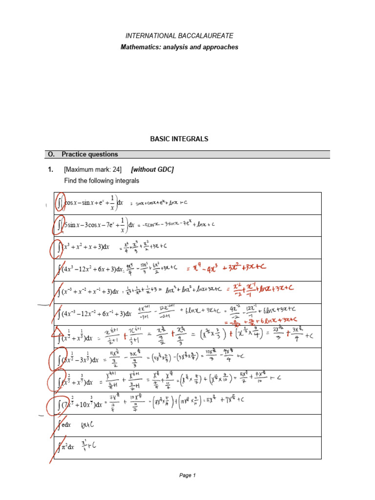 (MAA 5.9-5.10) Indefinite Integrals | PDF | Mathematical Analysis | Analysis