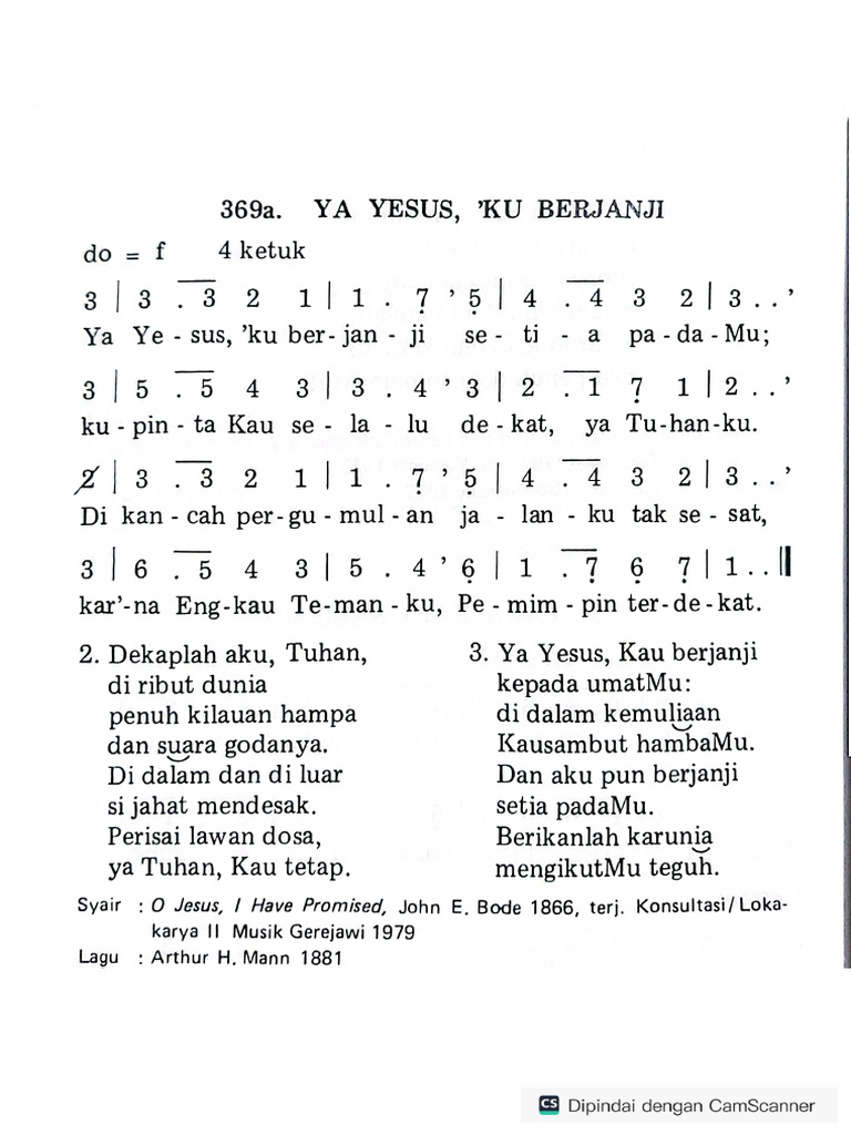 Kj. No. 369a Ya Yesus 'Ku Berjanji | PDF