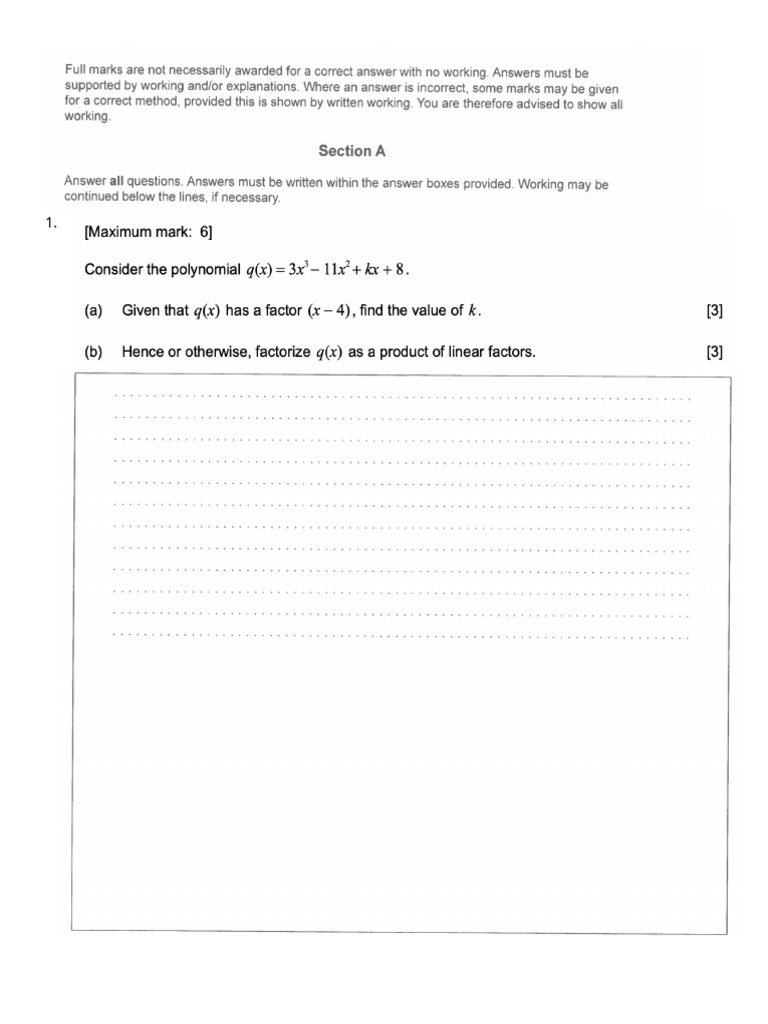 Calculus Test Paper1 | PDF