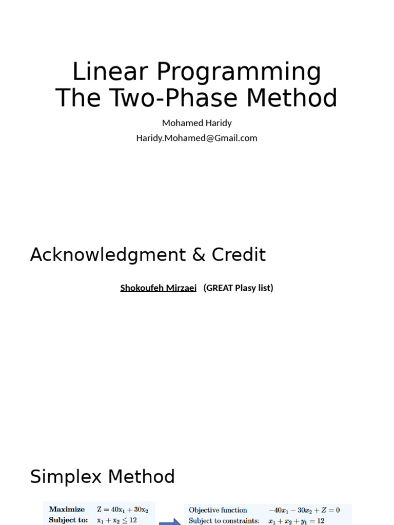 04-Two Phase Method | PDF | Computer Programming | Mathematical Logic