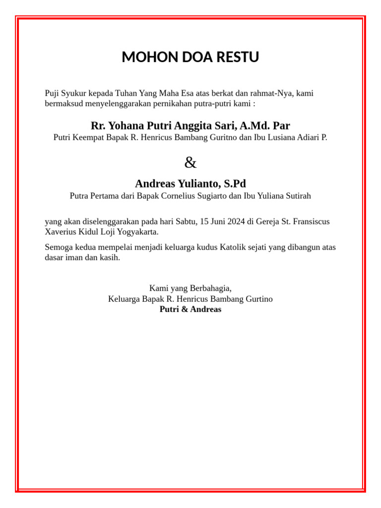 Mohon Doa Restu | PDF