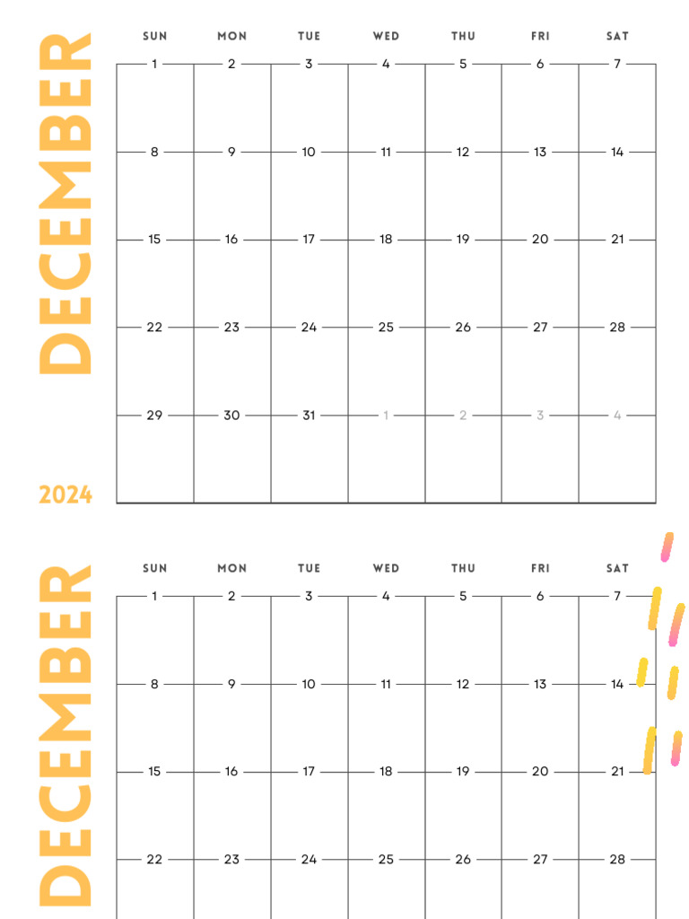 Modern December 2024 Planner Monthly Calendar PDF | PDF