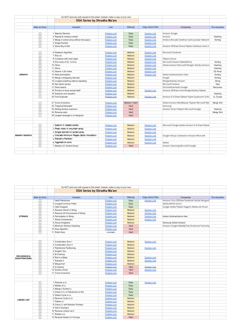DSA SHEET - Google Sheets | PDF | String (Computer Science) | Applied Mathematics