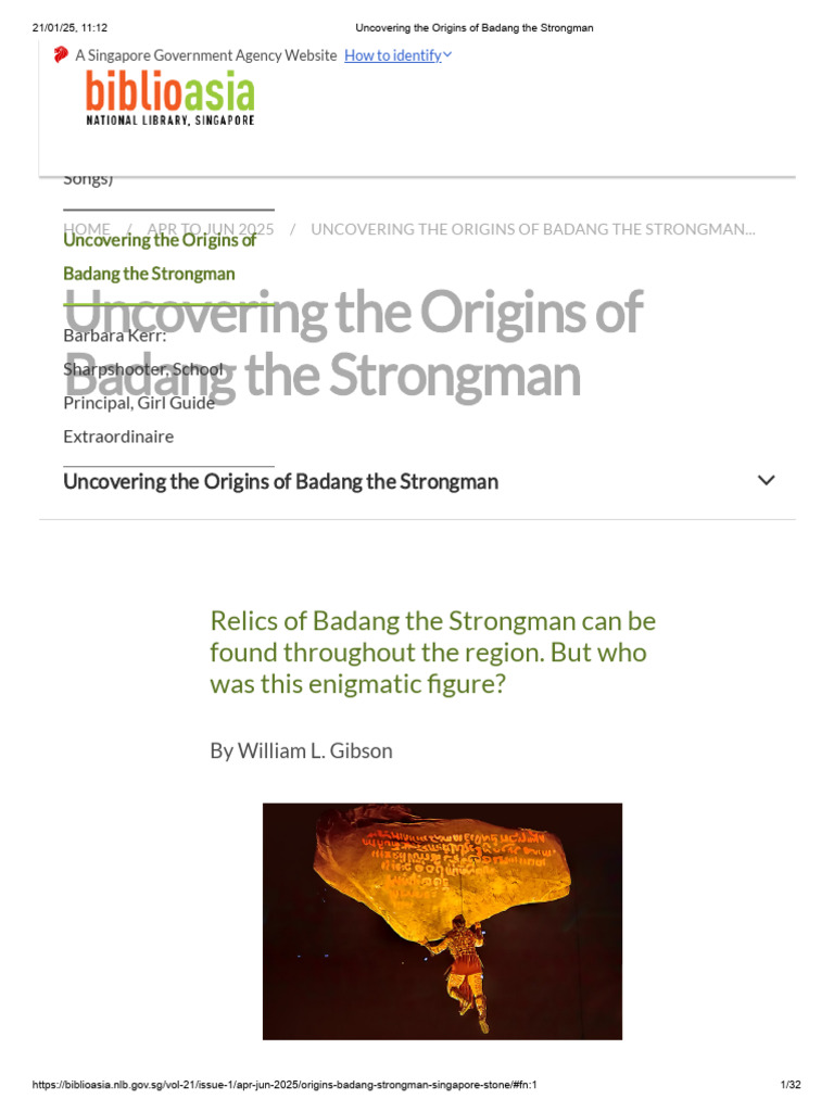 Origins of Badang the Strongman | PDF