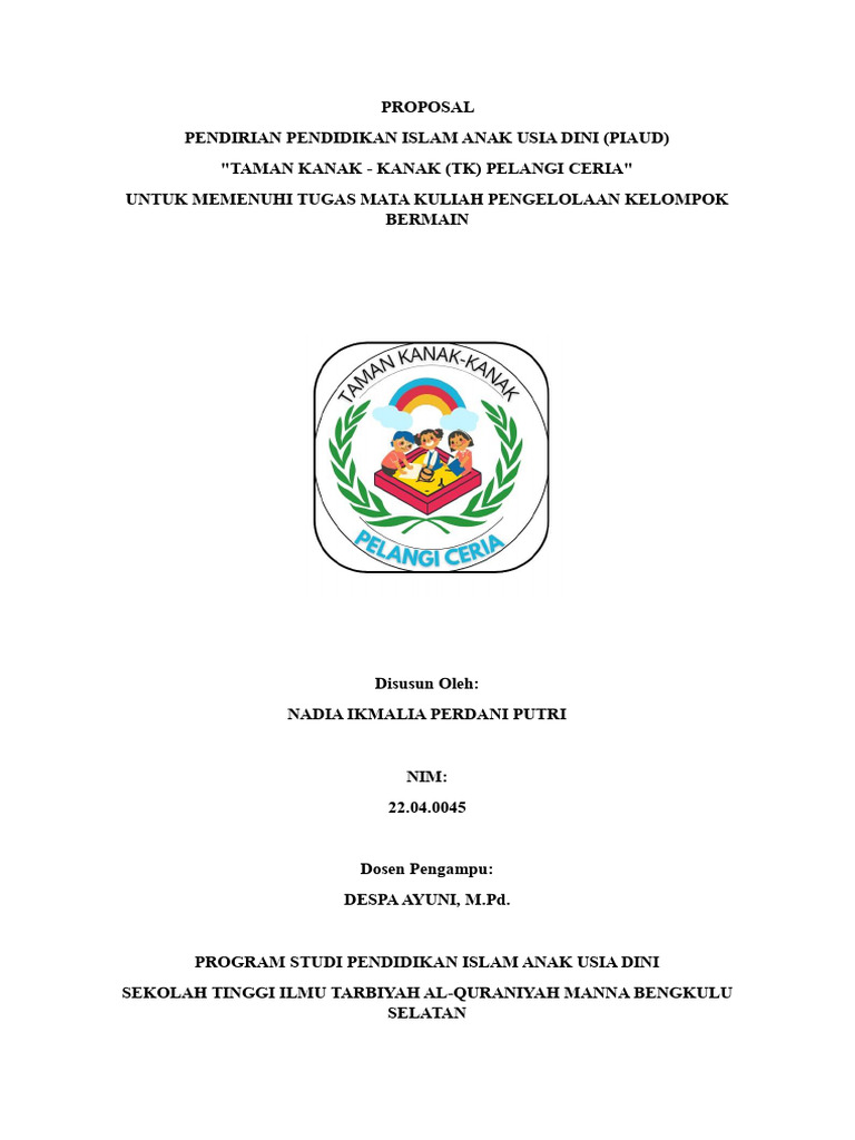 Proposal Pendirian Lembaga NADIA Fixs | PDF