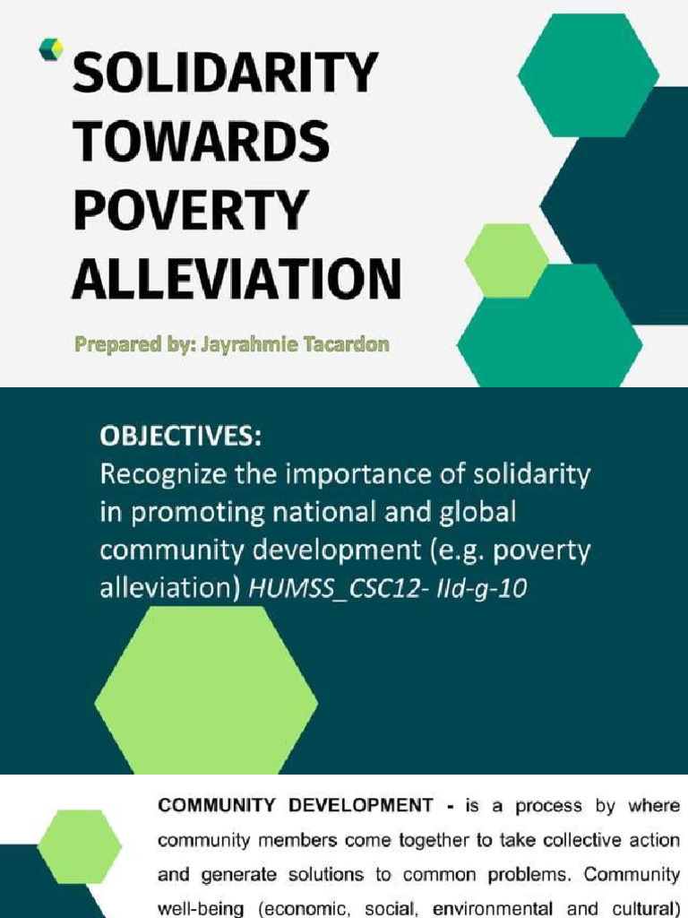 Lesson 8 Solidarity Towards Poverty Alleviation | PDF
