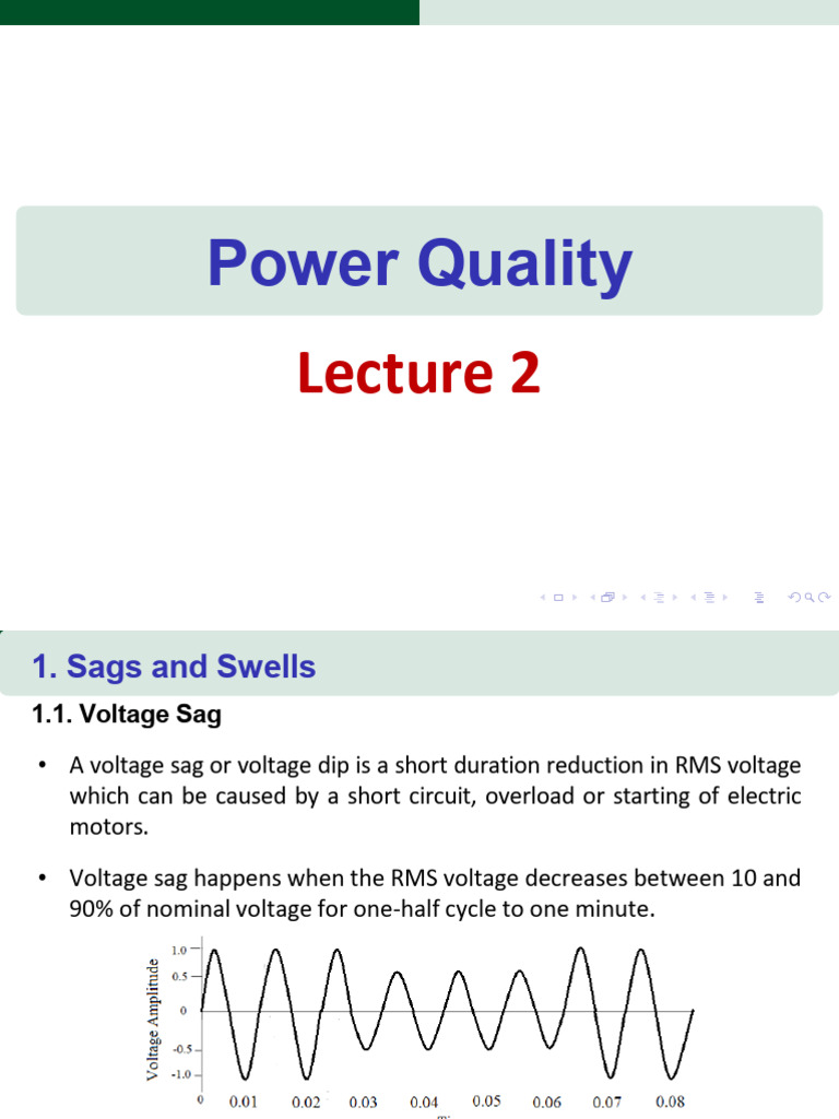 Power Quality - Lecture 2 | PDF | Transformer | Electrical Impedance