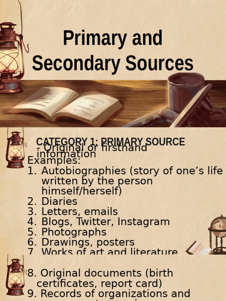 Primary and Secondary Sources | PDF