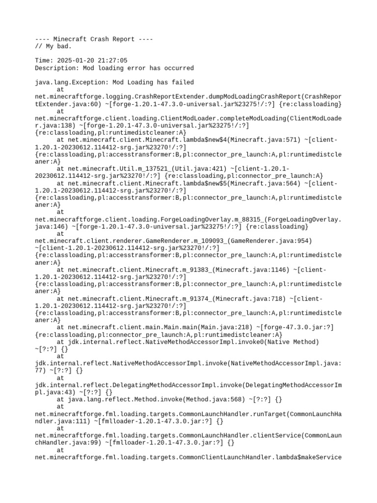 Crash 2025 01 20 - 21.27.05 FML | PDF | Central Processing Unit ...