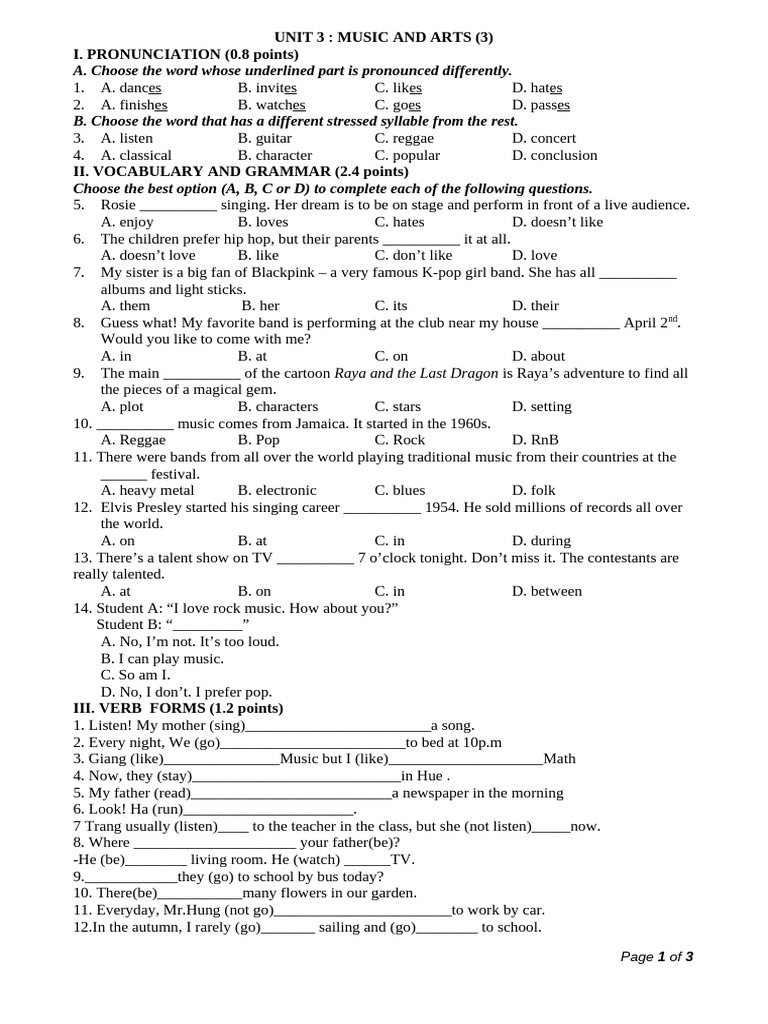 bt unit 3 - 3 | PDF | Rapping | Hip Hop Music