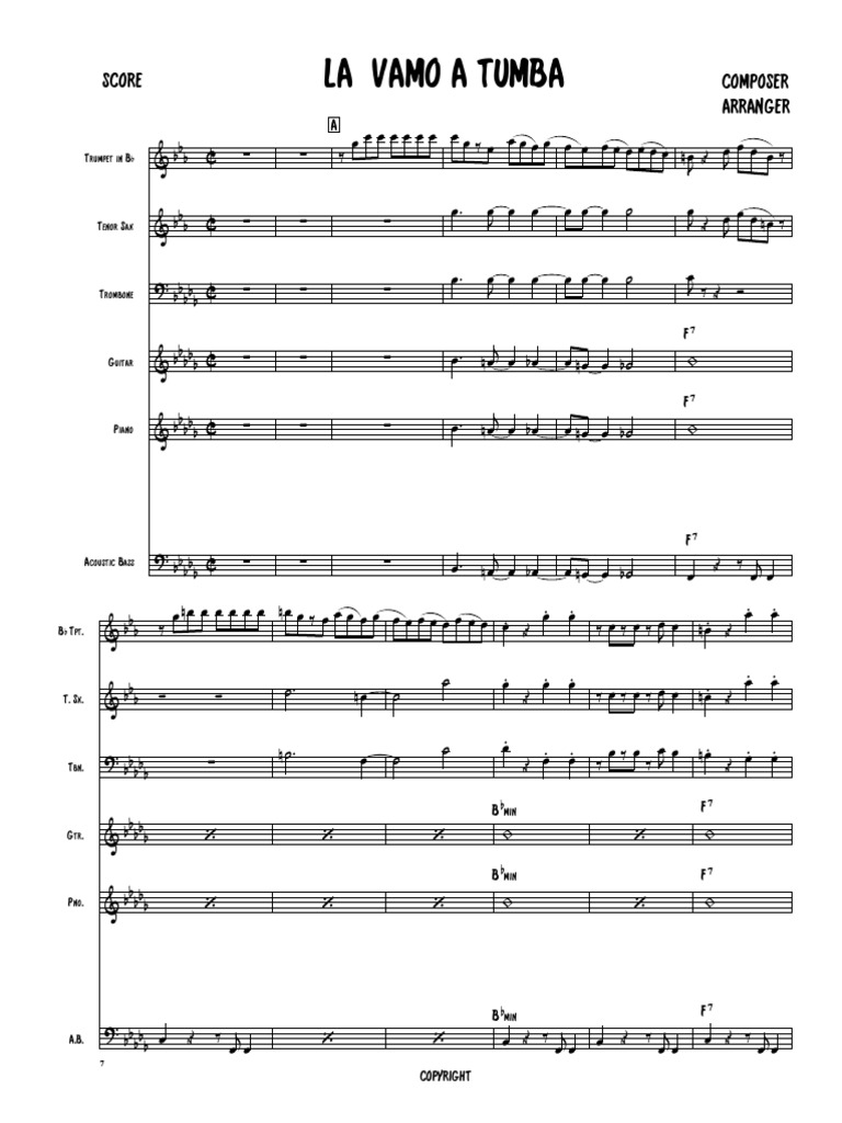 Score La Vamo A Tumba PDF | PDF
