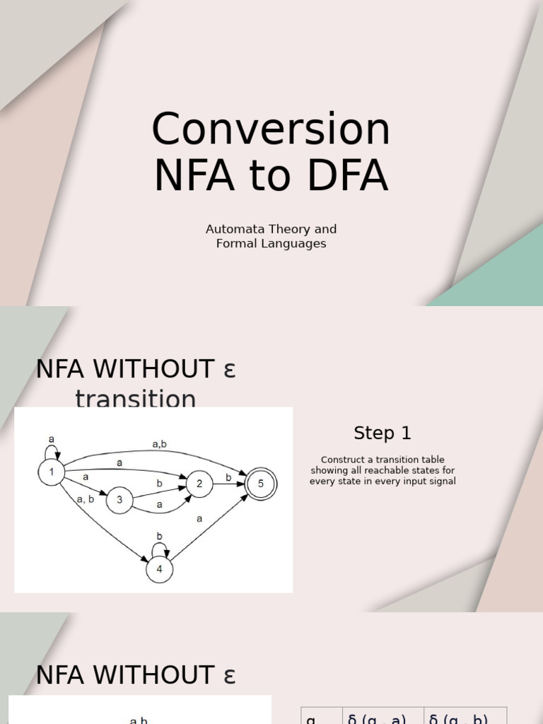 NFA TO DFA | PDF | Models Of Computation | Formal Methods