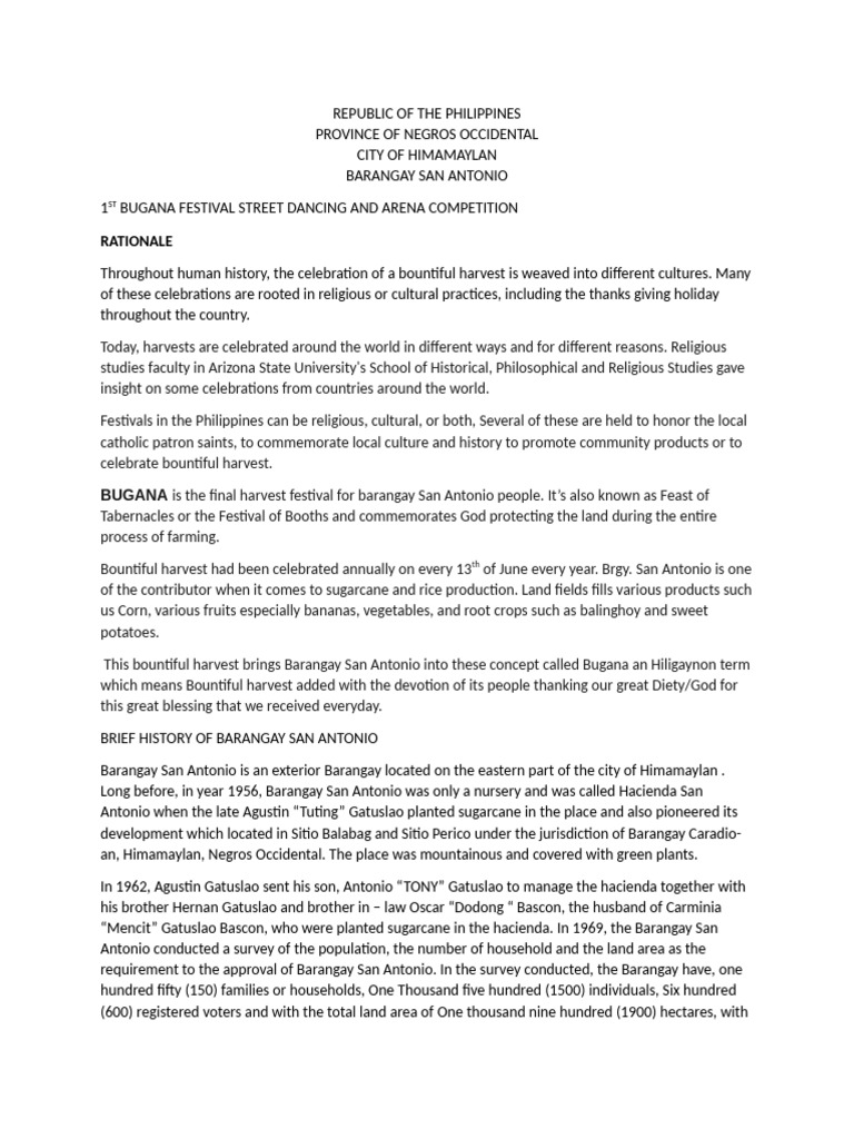 San Antonio Bugana Festival | PDF