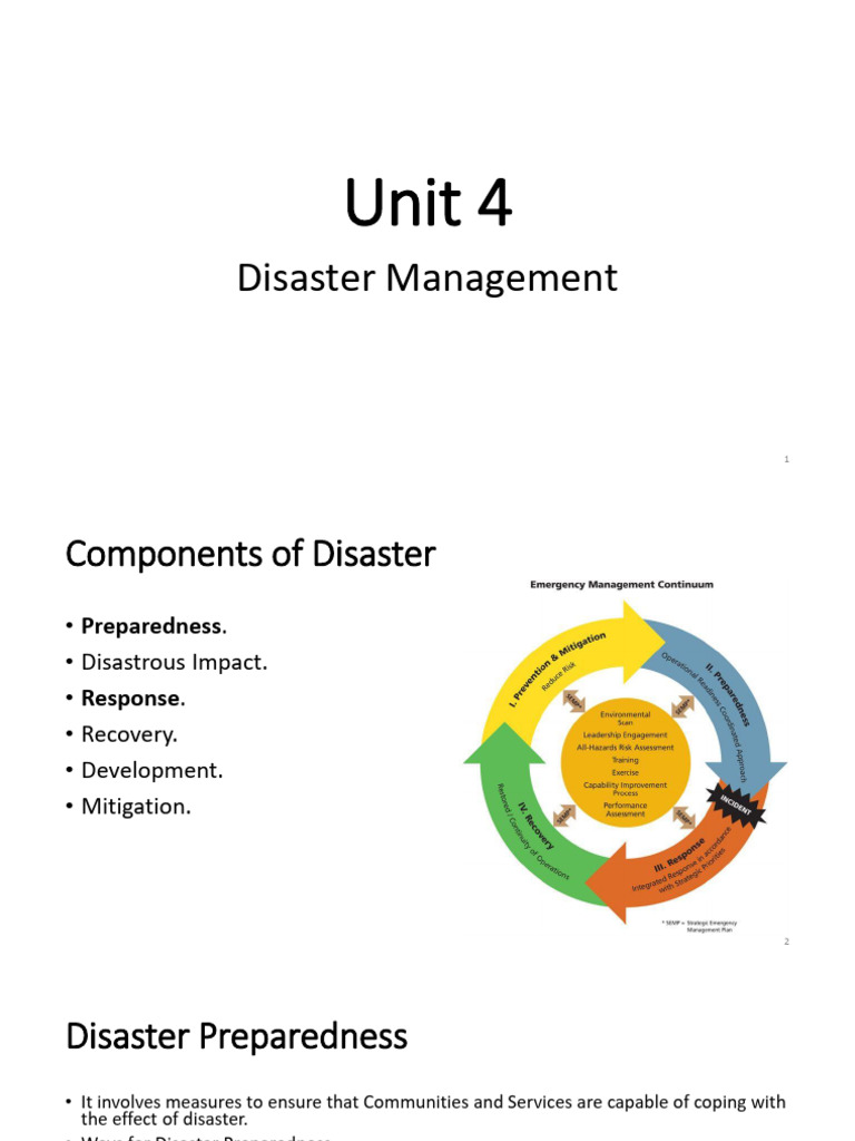 Disaster Management and Mitigation Unit 4 Disaster Management | PDF ...