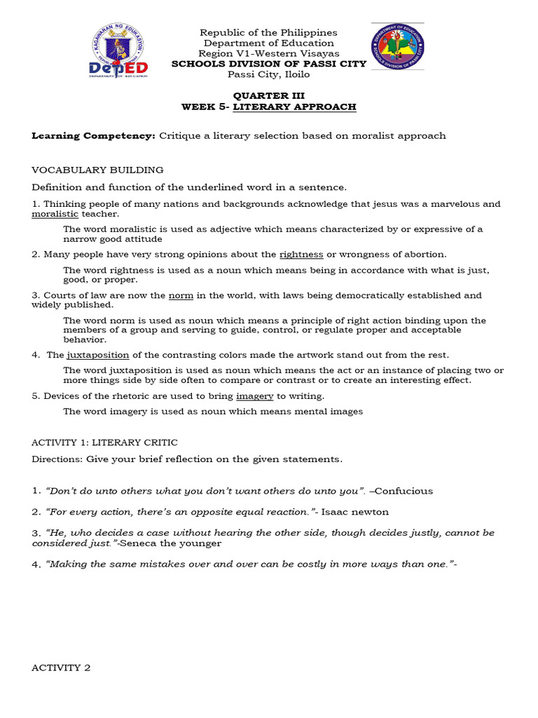 English 10 q3 Week 5 LAS | PDF | Faith | Thought