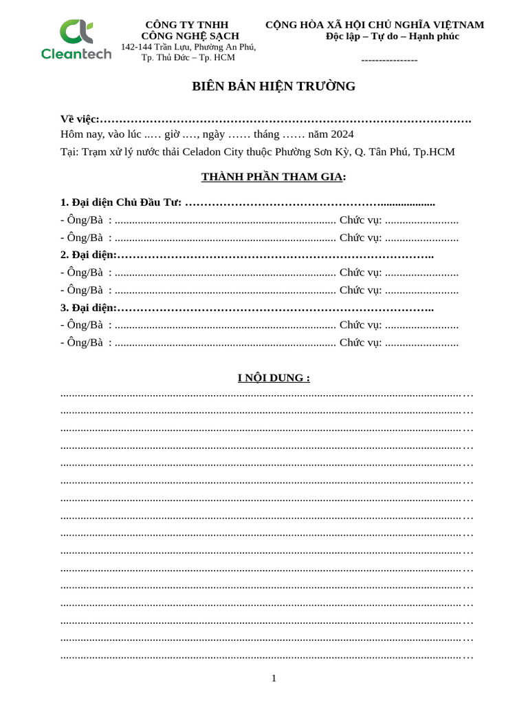 00. BM- BIEN BAN HIEN TRUONG | PDF