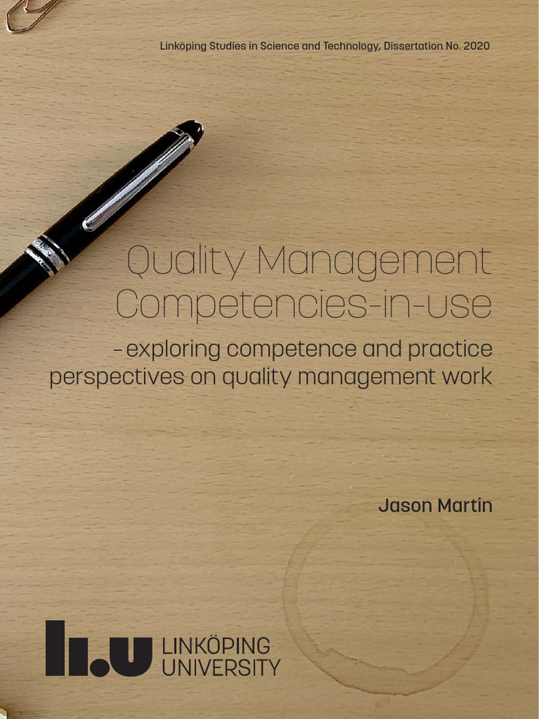 Quality Management Competence in Use | PDF