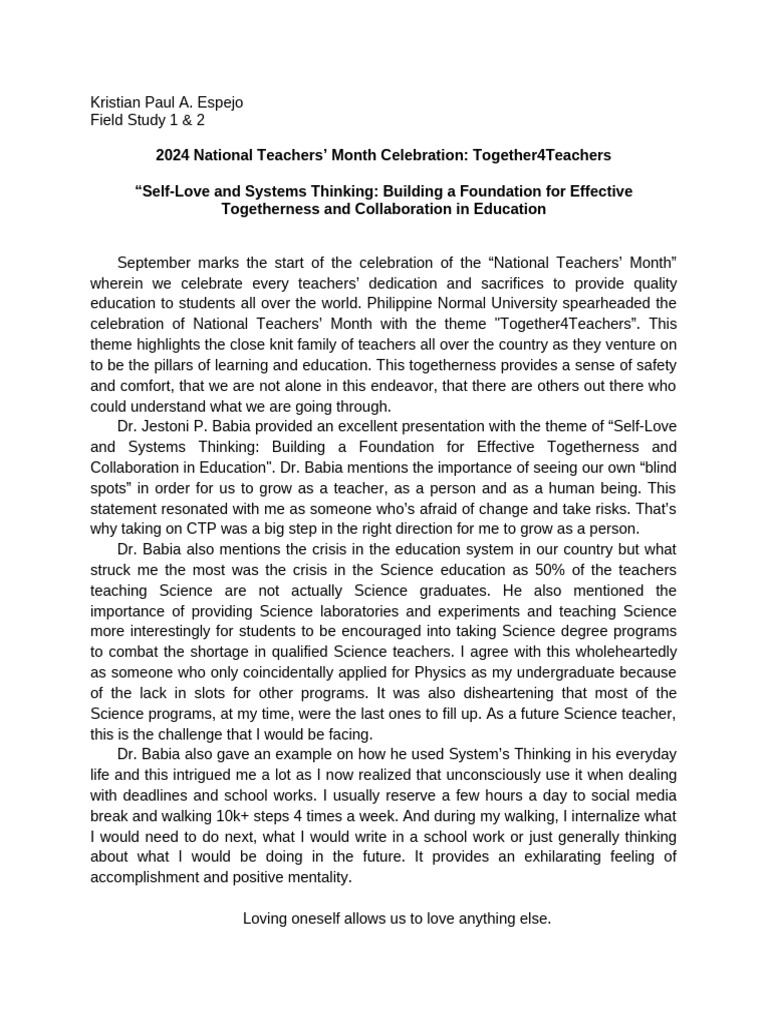 ESPEJO - FS 1 & 2 Learning Activity 2 | PDF | Psychology