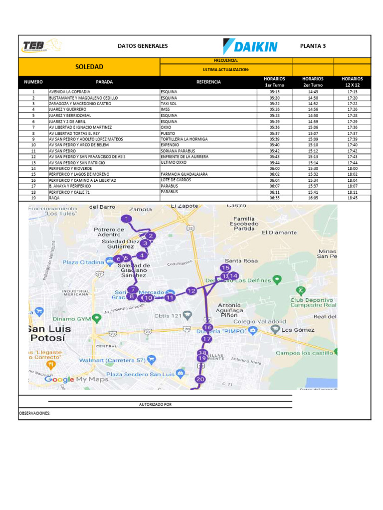 Horarios Daikin p3 12.12.24 | PDF | México