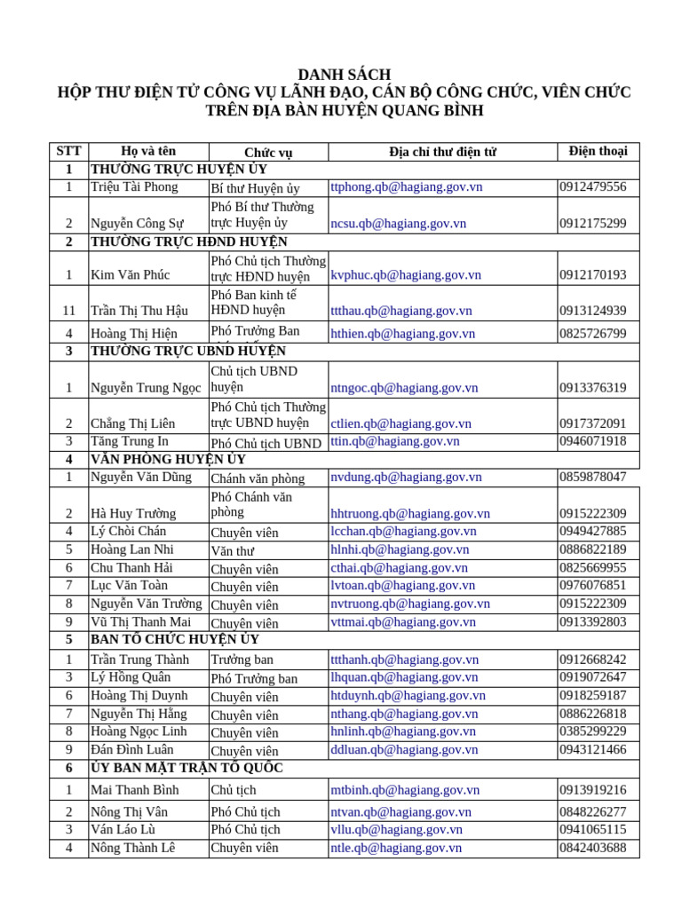 Ds H.quang Bình, Hà Giang | PDF