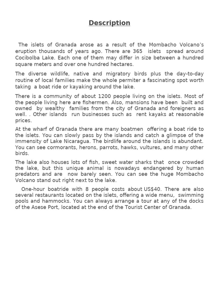 Description of Granada Islets | PDF