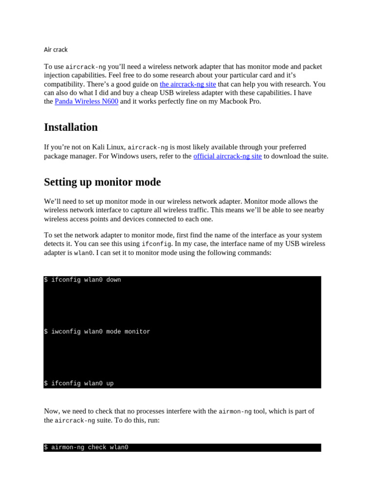 Air crack | PDF | Computer Networking | Cryptography